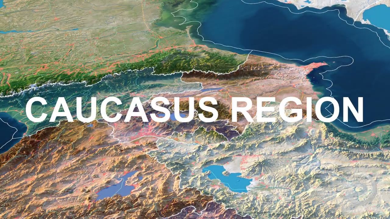 CAUCASUS REGION 3D Country Maps-Terrain Animation Showcase