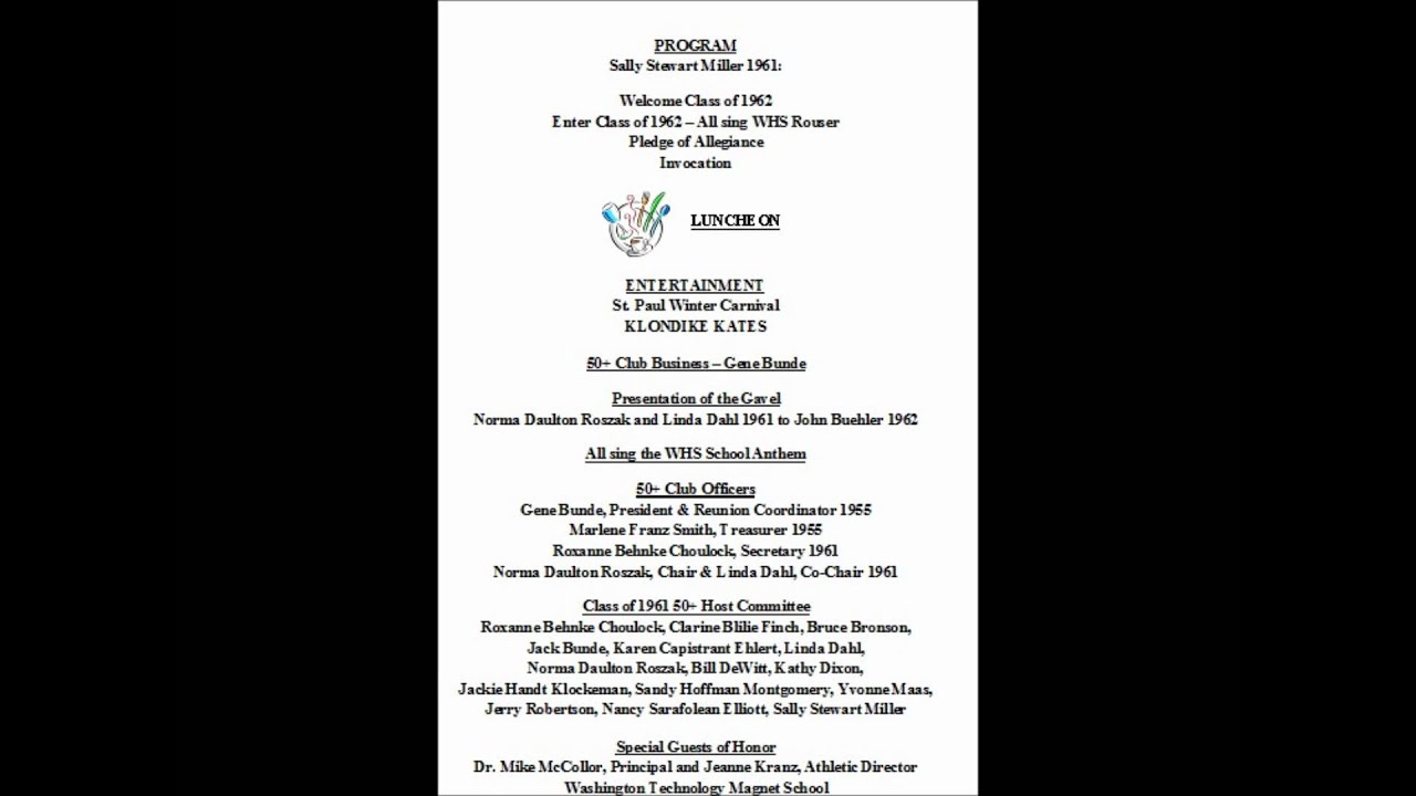 50+ Reunion Program