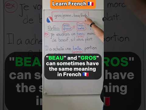 "BEAU" and "GROS" can sometimes have the same meaning in French. 🇨🇵 Did you know that ? #french