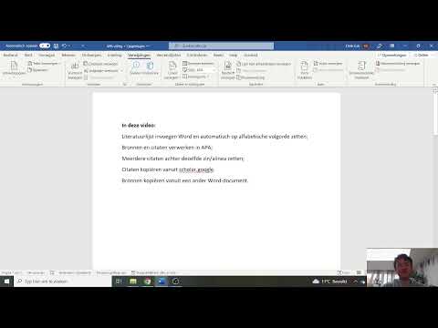 Word | 1 | Bronvermelding in Word (APA stijl)