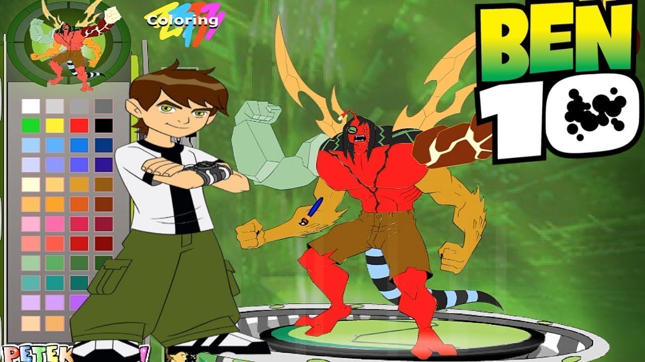 Ben 10 Coloring Games online Ben10 Omniverse Coloring Pages Games for kids