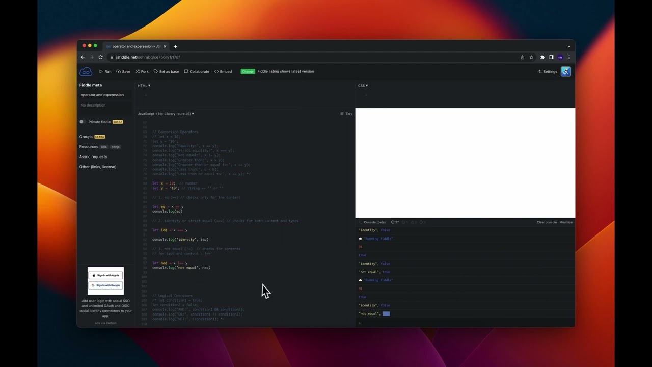 JavaScript Operators and Expressions [for Beginners]