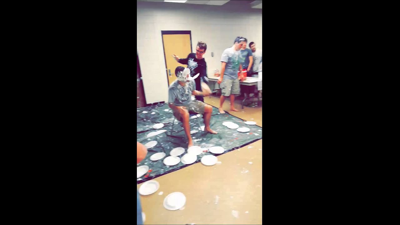 Teacher gets smashed with whipped cream by student