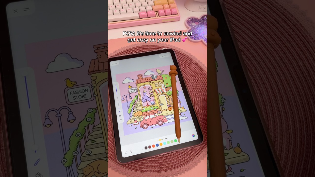 getting cozy on my iPad ☕🎨 asmr color with me | apple pencil | iPad art | pigment coloring app