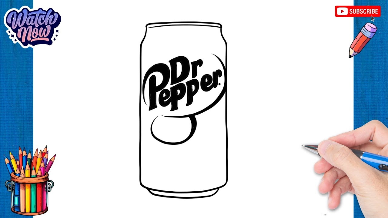 How to draw Dr Pepper - Drink Drawing