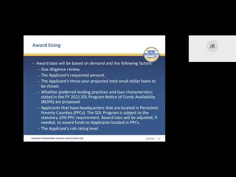 FY 2021 Small Dollar Loan Program Application Webinar