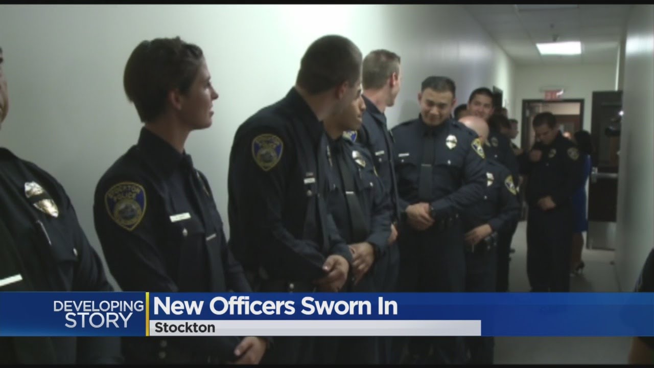Stockton Police Swear-In 18 New Officers; Chief Emphasizes Positive Interaction Between Officers, Co