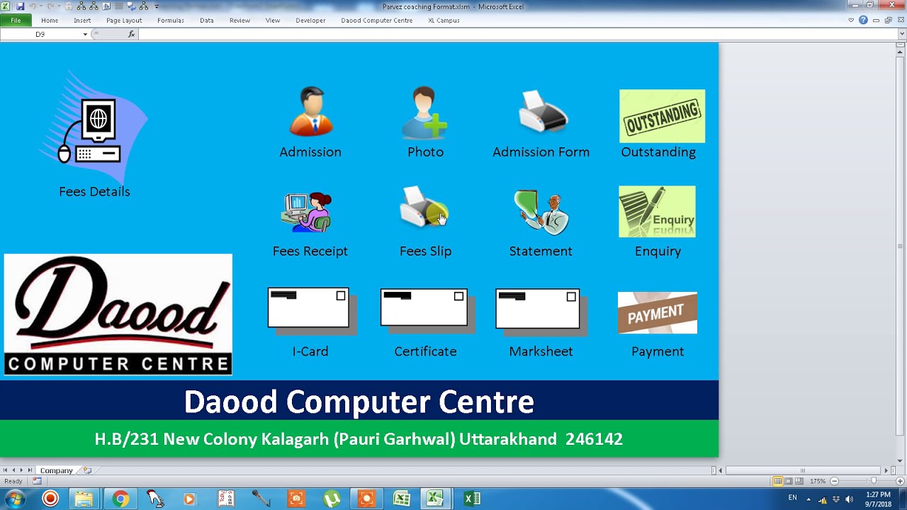 Institute Management Excel software to Understand