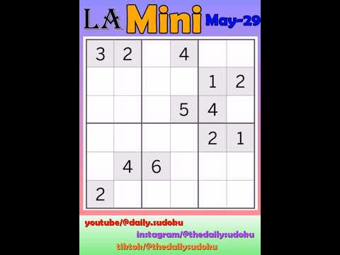 Los Angeles Times Daily #Sudoku 2025-05-29 2160 Mini