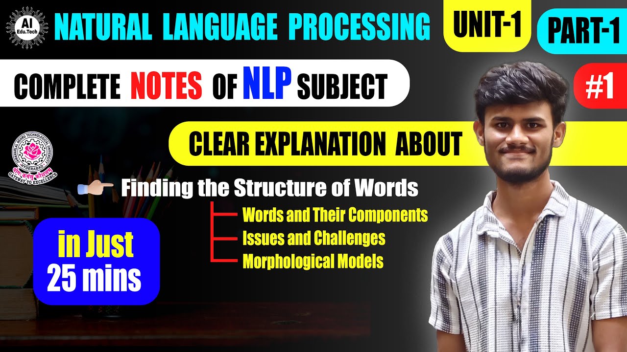 NLP || Complete notes || Unit-1 || Part-1 || Finding the Structure of Words || Btech || Jntuh R22