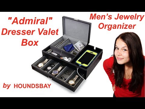 The "Admiral" Dresser Valet Box Jewelry Organizer by HOUNDSBAY
