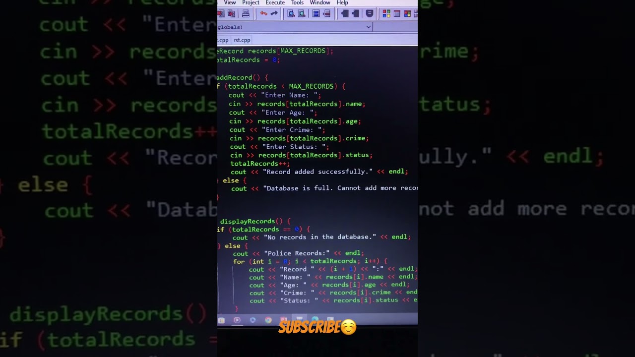 police record IDE dev c++ #cppprogramming