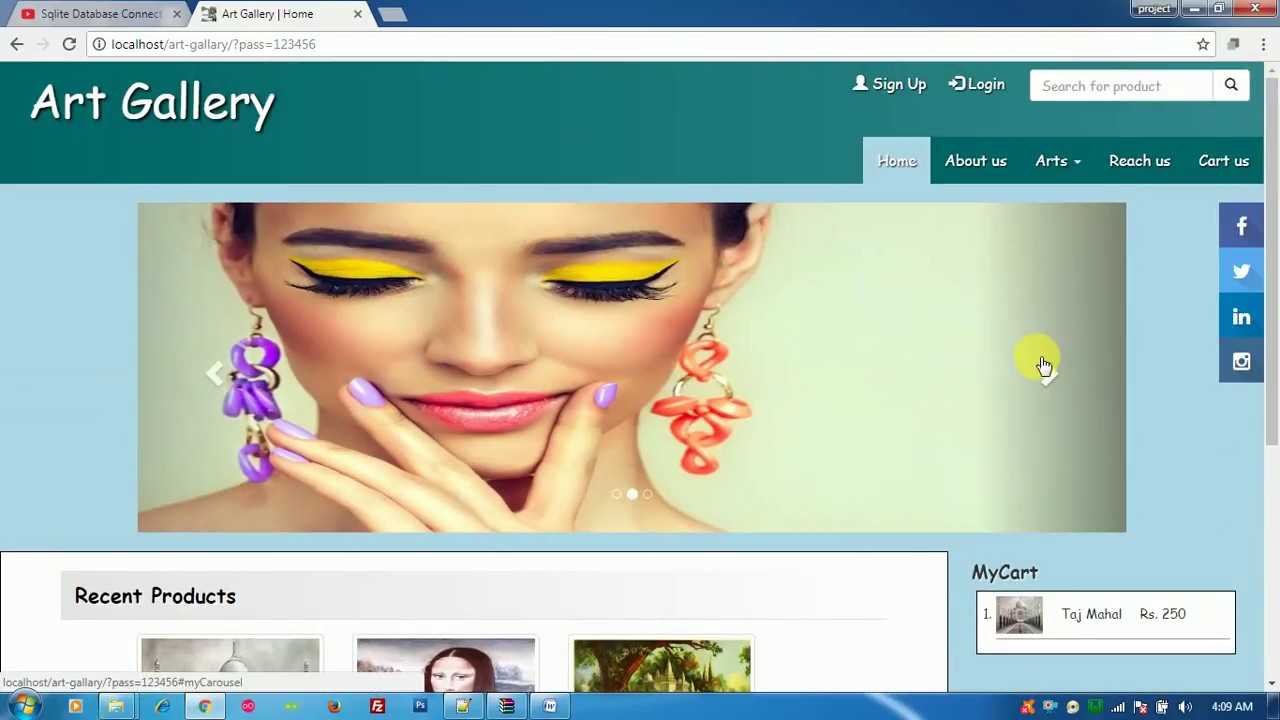 Art Gallery Project in PHP & MySQL with Source Code