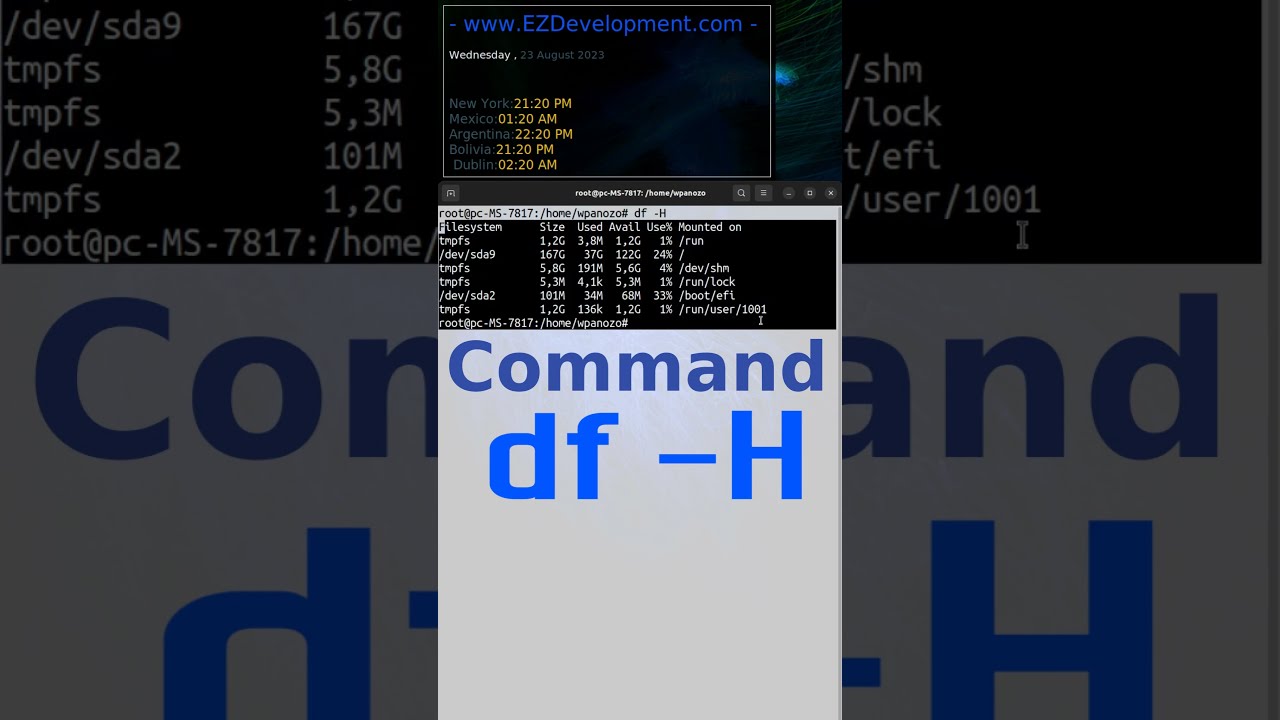 Check disk usage in terminal linux (Ubuntu 22.04)