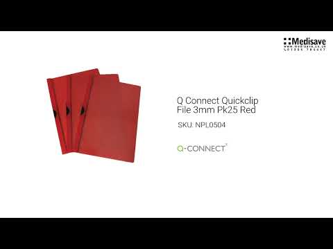 Q Connect Quickclip File 3mm Pk25 Red NPL0504