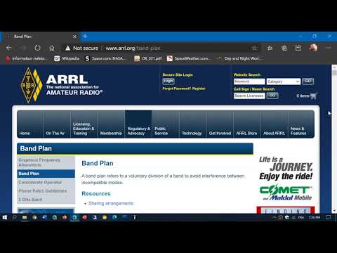 VHF UHF Amateur radio frequency band plan ARRL Oct 19th 2020