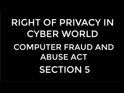 COMPUTER FRAUD AND ABUSE ACT: SECTION 5