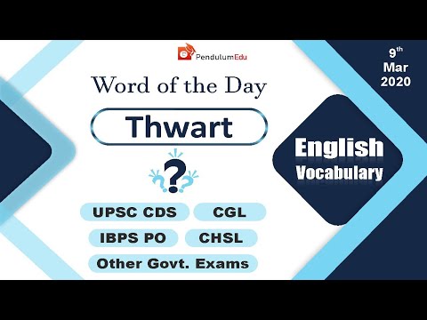 Word of the Day - Thwart | English Vocabulary | SSC Vocab, Banking English, CAT Vocab, WOTD