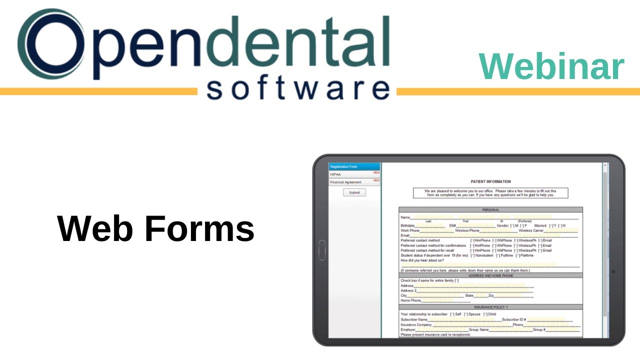 Open Dental Webinar- eServices: Web Forms