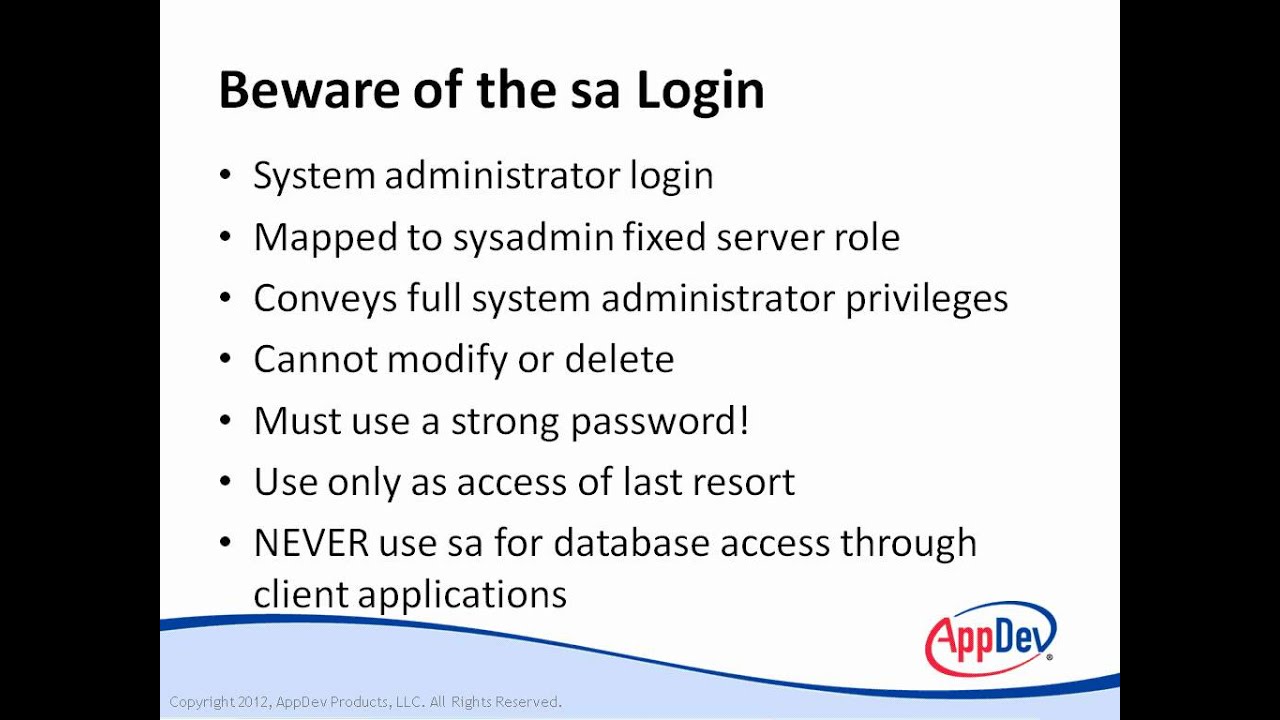 SQL Server 2012: Security Basics Tutorial