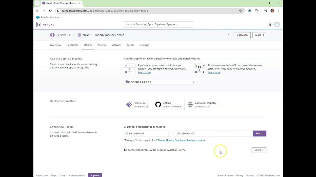Python Full Stack - Module 2 - Lesson 4 - GitHub to Heroku