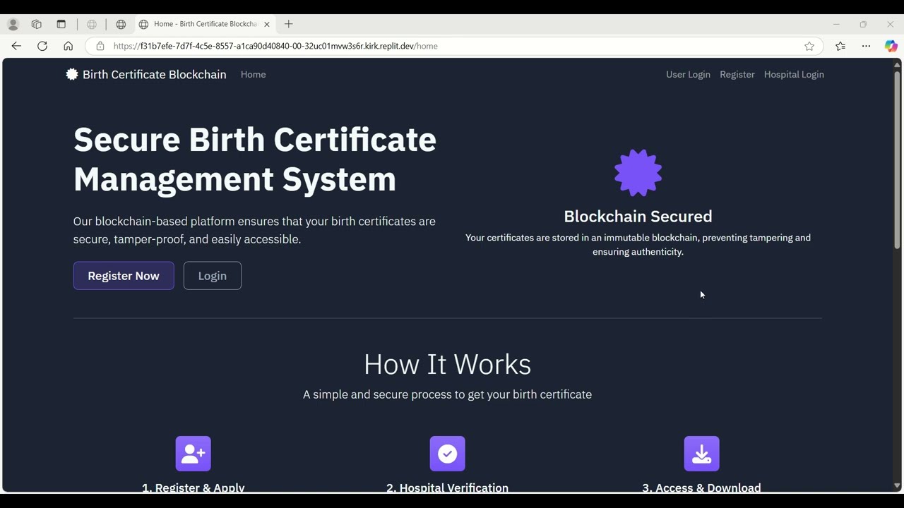 Blockchain-Based Birth Certificate Generation System
