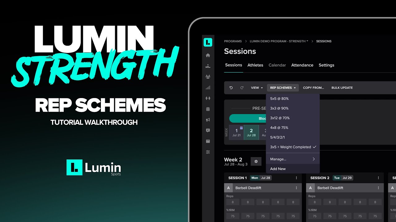 Lumin Strength - Feature Walkthrough - Rep Schemes