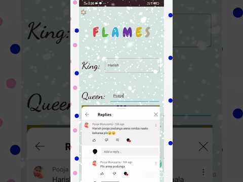 subcriber Comment Name Harish ❤️ Pooja❤️ Tell your name and partner name ❤️#flames #shorts