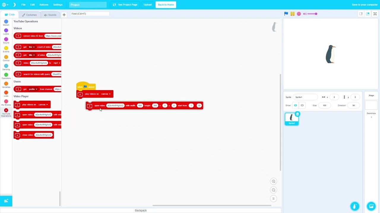 how to use yt in penguinmod
