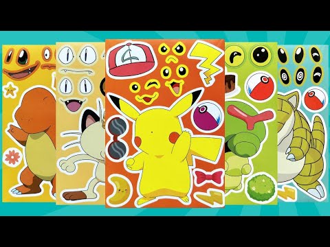 Pokemon Decorate Sticker Book | Pikachu, Fushigidane, Hitokage, Caterpie, Sand Fun Sticker Activity