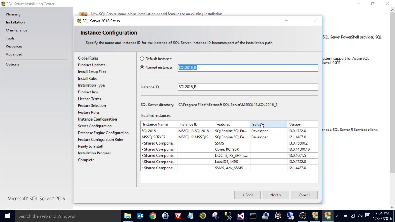 SQL Server 2016 Basic Install for Dev/Test/Students