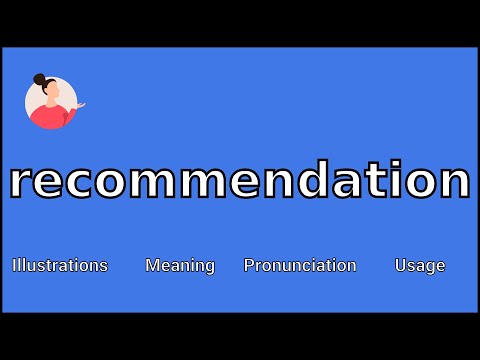 RECOMMENDATION - Meaning and Pronunciation