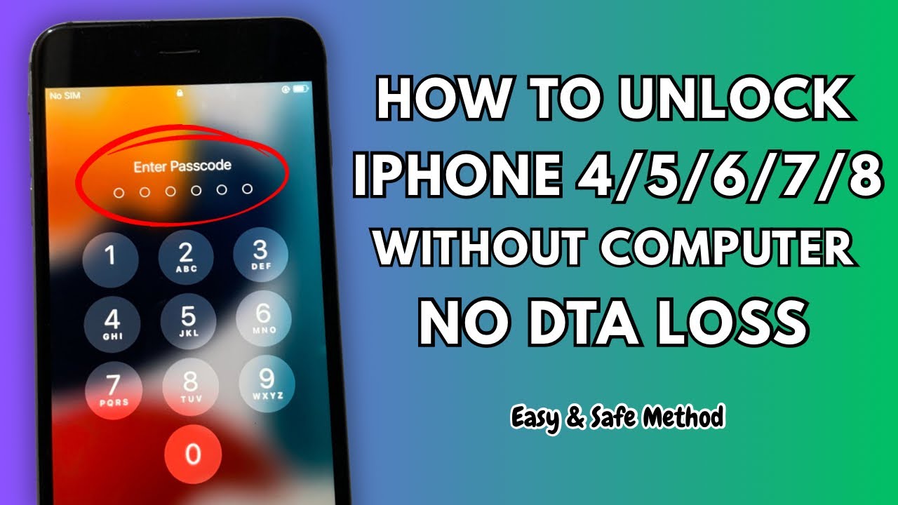 Unlock iPhone 4/5/6/7/8 Without Passcode | No Pc | Simple Working Method