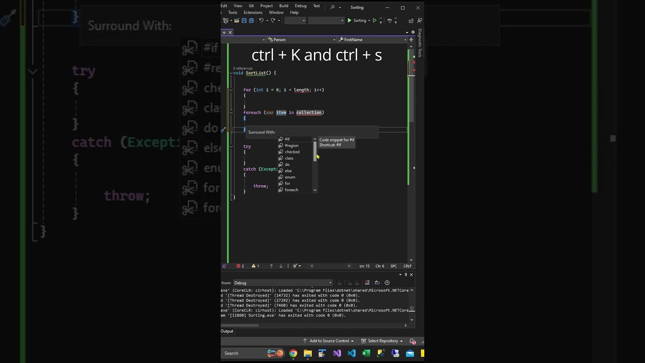 Instant Code Blocks: VS Surround With Hack