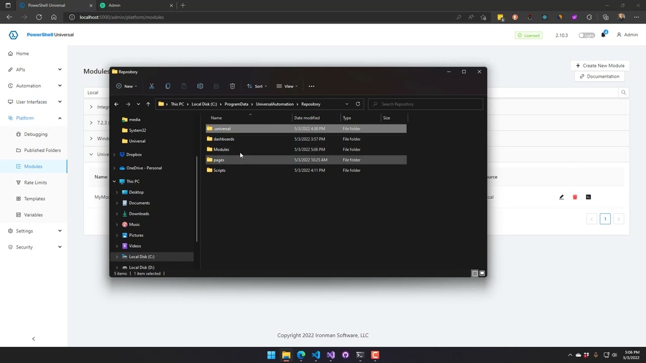 PowerShell Universal Training - Platform - Modules