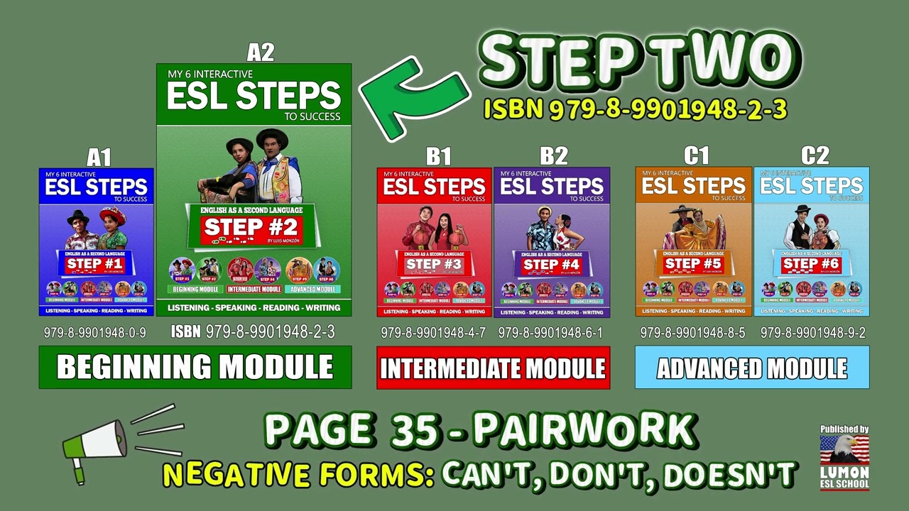 ESL STEP 2 - PAGE 35: Negative Forms: Can't, Don't, Doesn't