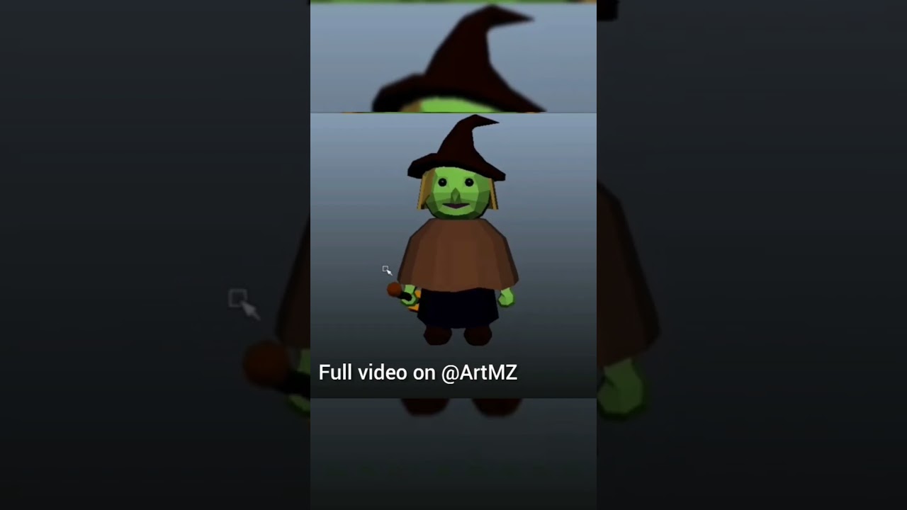 Witch Lowpoly 3d modeling. Autodesk Maya tutorial