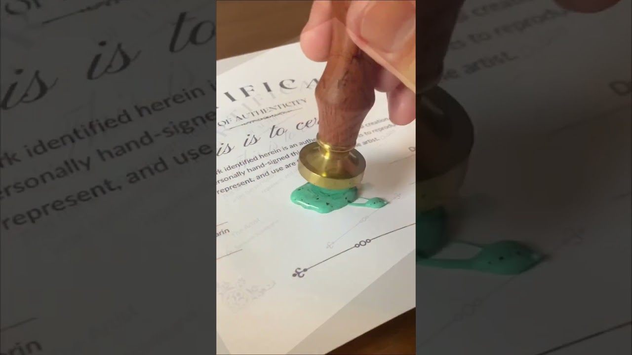How I make my certificates of authenticity with wax seal