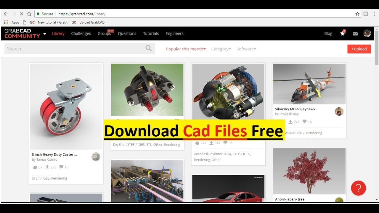 Download Free 3D Cad Files from Grabcad