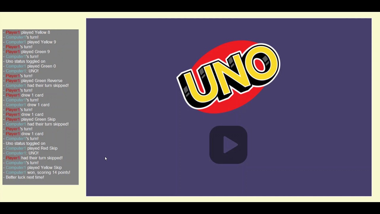 Python 3.8 Uno playtest