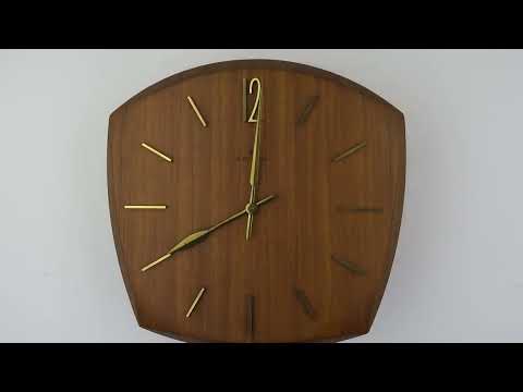 German Vintage Teak Wall Clock Junghans
