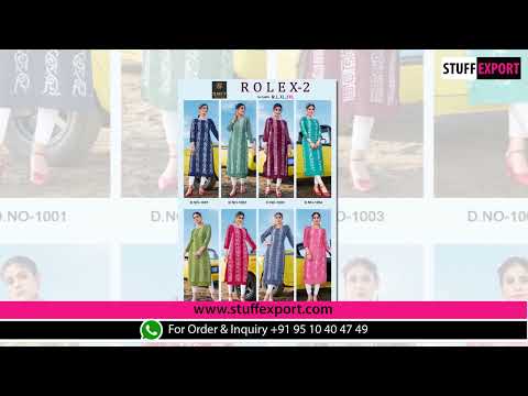 Smit Creation Rolex Vol-2 Fancy Printed Chanderi Cotton Kurti Catalog Supplier