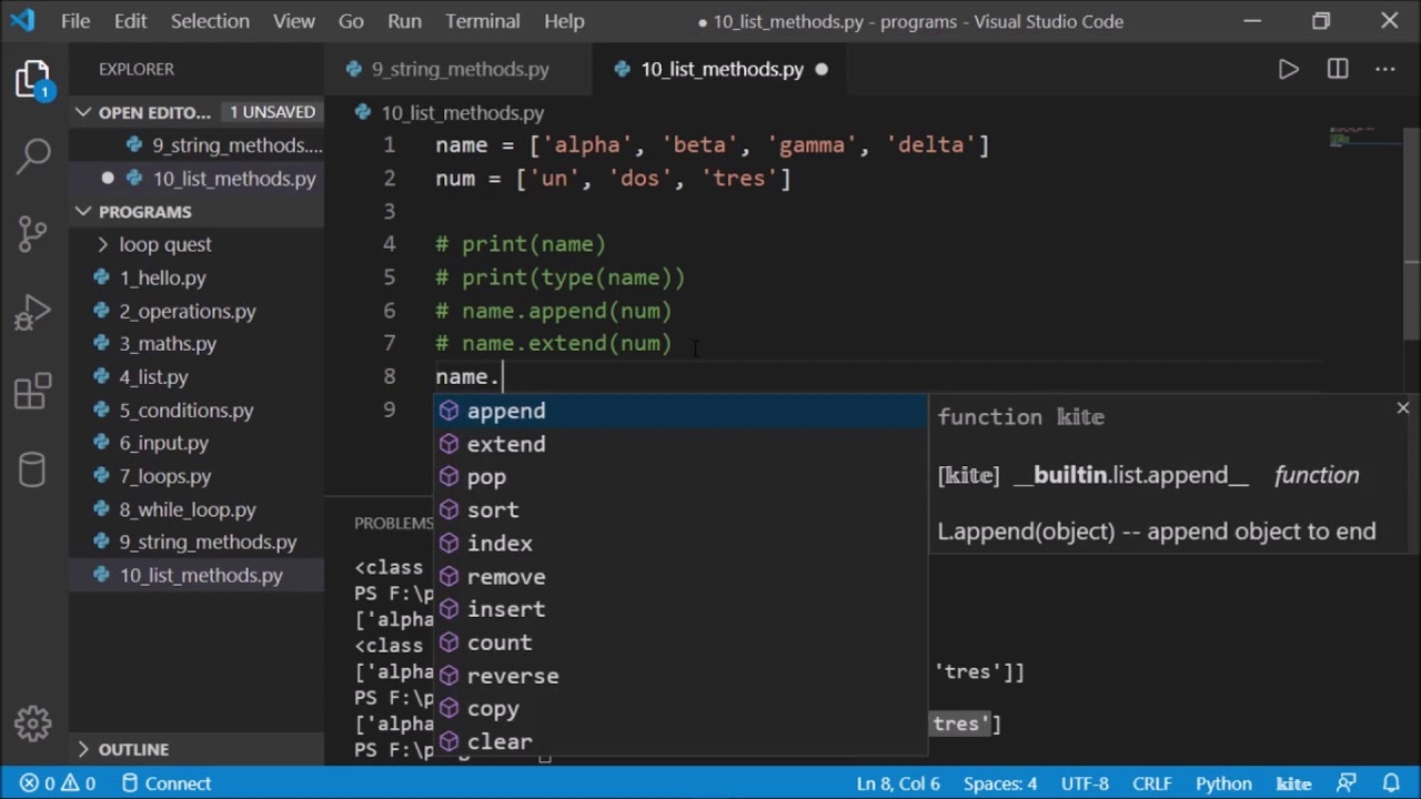 13. List methods in Python Programming - Python Tutorials