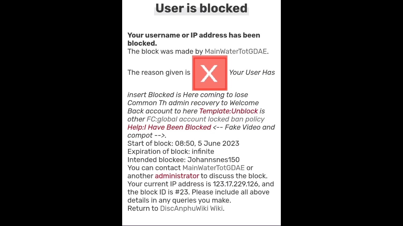 This Account Blocked From Editing Fandom