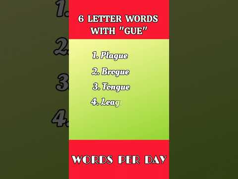 6 letter words ending with the suffix "GUE" #englishlearners #englishlearning #youtubeshorts