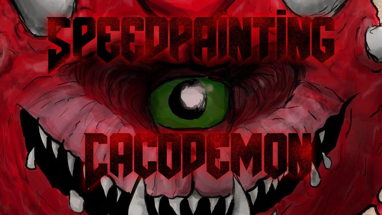 Speedpainting the Cacodemon from Doom, Doom2 and Doom64
