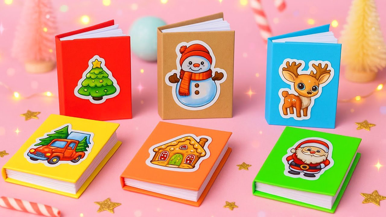 Origami Mini Notebook | How to make a paper cute christmas notebook | Adorable New Year Paper Craft
