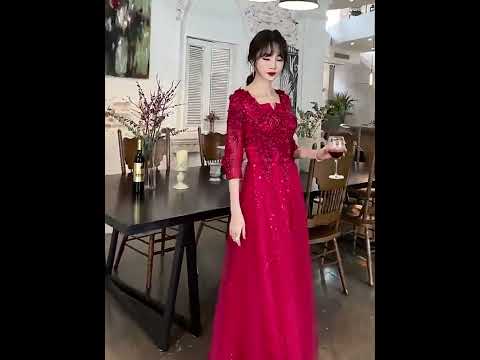 PP515 Wine Red Evening Dresses