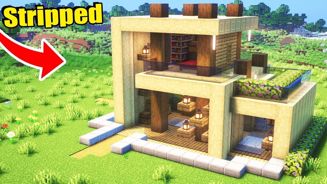 Minecraft: How To Build a Modern Birch House tutorial - Minecraft Builders