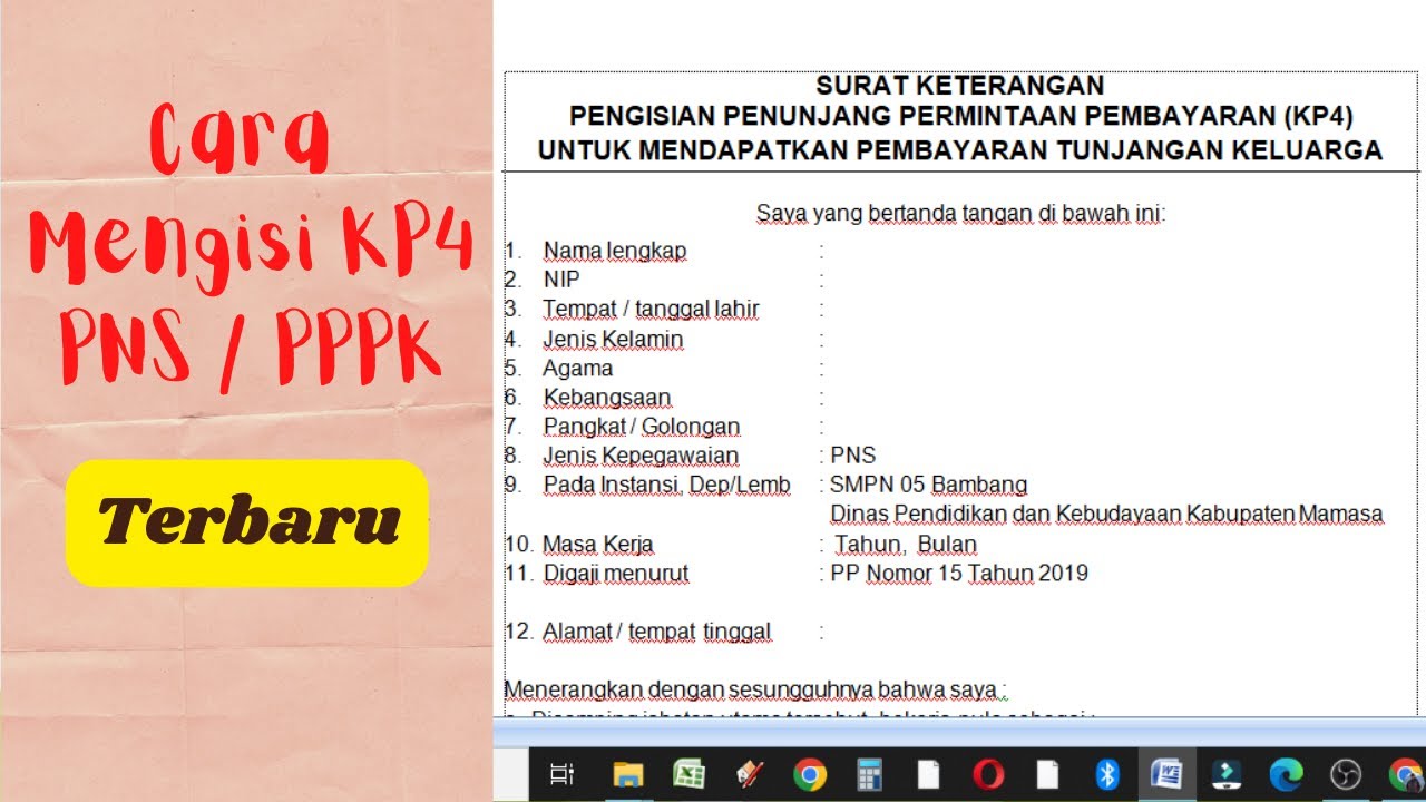 Cara Mengisi KP4 | PNS - PPPK